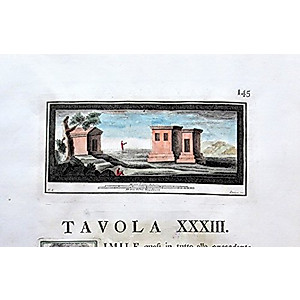 Antique Copperplate Engravings: Tavola XXIII with Tailpiece on Reverse