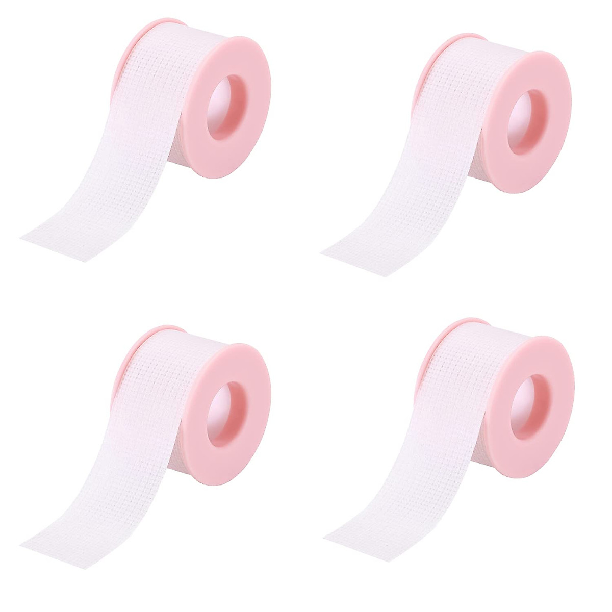 4pcs Eyelash Tapes, Reusable Silicone Non-Woven Fabric Lash Tape Eyelash Tape Breathable (Pink, 0.98 inch x 3.9 Yards)