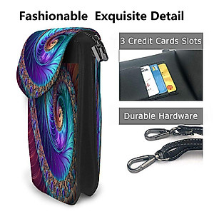 Beabes Abstract Art Crossbody Cell Phone Purse Fractal Shapes Texture Surreal Chaos Magic Artwork DreamWallet Handbag