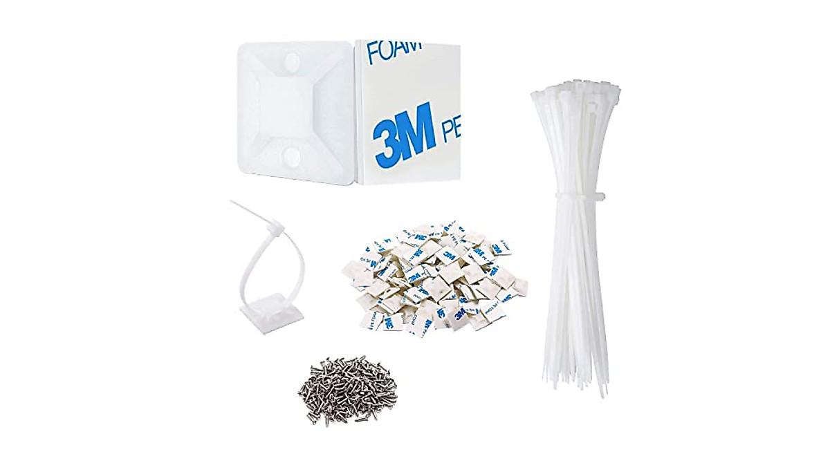 Strong Back-Glue Cable Zip Tie Mounts Kit - Organize Cables Easily