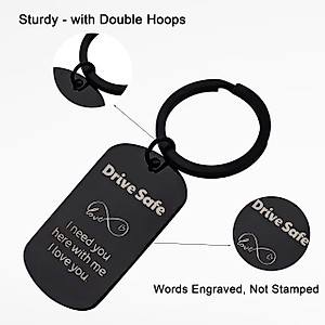 HOMEVAGE Anniversary, Birthday Gifts, Valentines Day Gifts For Him, Men, Man - You Are My Favorite & Drive Safe Keychain - I Love You Gift Husband, Unique & Funny Gift