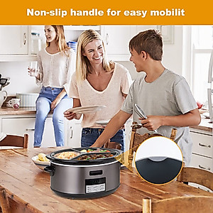 Silicone Slow Cooker Liners Fit for Crockpot 6 Quart, 3 In 1 Reusable Crock Pot Liners Divider Insert Portable Handle/BPA Free/Leakproof/Used to Replace Leak-prone Disposable Liners