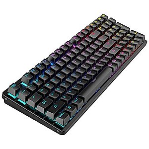 Mechanical Gaming Keyboard Compact 98 Key， Red Switches ， Custom Made chip Computer Keyboard -USB Connection Multi-Color Rainbow programmable RGB with Red Switches,for Windows PC Gamers