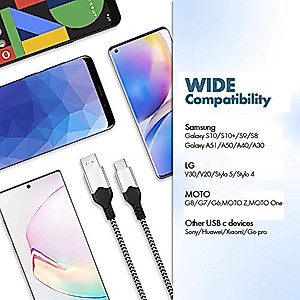 Deegotech USB C Cable 10ft, [2-Pack] Extra Long Nylon Braided USB C Charger Cable Type C Charger Fast Charging Compatible with Samsung Galaxy S10 S9 S8 Plus Note9 8 and More (3m)