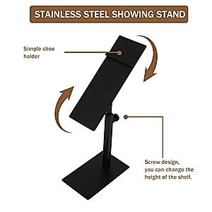 EXCEART 1 Pack Stainless Steel Shoe Display Stand, Adjustable Height Shoe Display Rack Holder Shoe Display Prop Rack Metal Shoe Display Shelf for Heel Shoe Riser Men Leather Shoe
