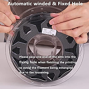 Comgrow PLA 3D Printer Filament, 3D Printer Filament 1.75mm, 1kg Spool Filament (2.2lbs), Dimensional Accuracy +/- 0.03mm, PLA Black, fit Most FDM 3D Printers
