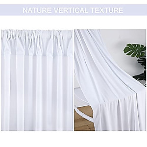 CO-AVE White Backdrop Curtain for Parties 10x7ft Wrinkle Free Wedding Baby Shower Curtain Backdrop for Birthday Party Background Decorations White Chiffon Fabric Drapes 5x7ft, 2 Panels