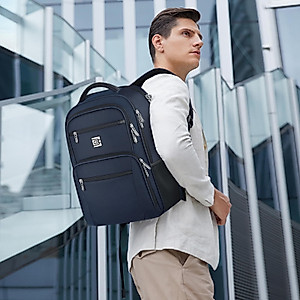 FANDARE Unisex Backpack Business Laptop Daypack Travel Rucksack with USB Charging Port Waterproof College School Computer Bag Bookbag for Women & Men Fits 15.6 Inch Laptop and Notebook Blue