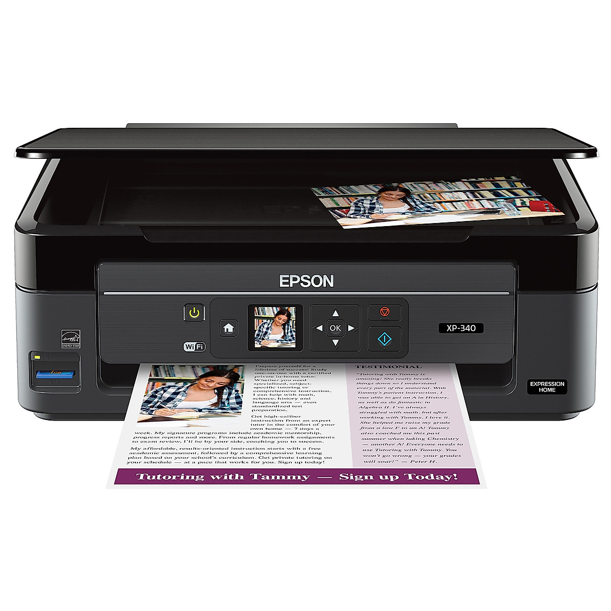 Epson Expression Home XP-340 Wireless Color Photo Printer with Scanner and Copier, Amazon Dash Replenishment Ready