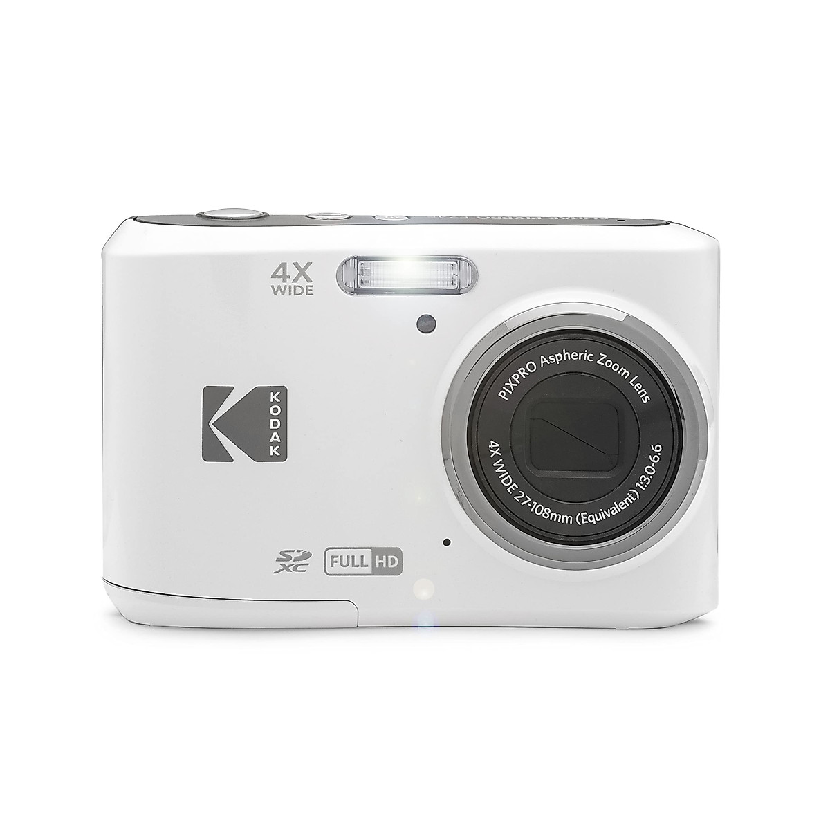 Kodak PIXPRO FZ45 Digital Camera + Black Point & Shoot Camera Case + Transcend 64GB SD Memory Card + Tri-fold Memory Card Wallet + Hi-Speed SD USB Card Reader + More! (White)