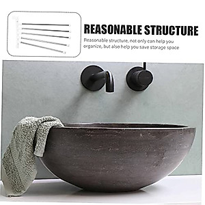 Zerodeko 5 Sets Rotating Towel Hanger Wall Hand Towel Rod Towel Display Rack Swivel Towel Bar Wall Towel Holder Wall Clothes Rack Wall Mounted Clothing Rack Multipurpose Towel Rack White Pp