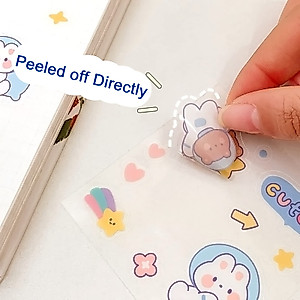 Cute Stickers Waterproof Water Bottle Laptop Scrapbook Vinyl Stickers Aesthetic Kawaii Clear Stickers Packs for Journaling Gifts for Kids Girls Boys, Pack of 1000 Pcs/100 Sheets (Space Star Travel)