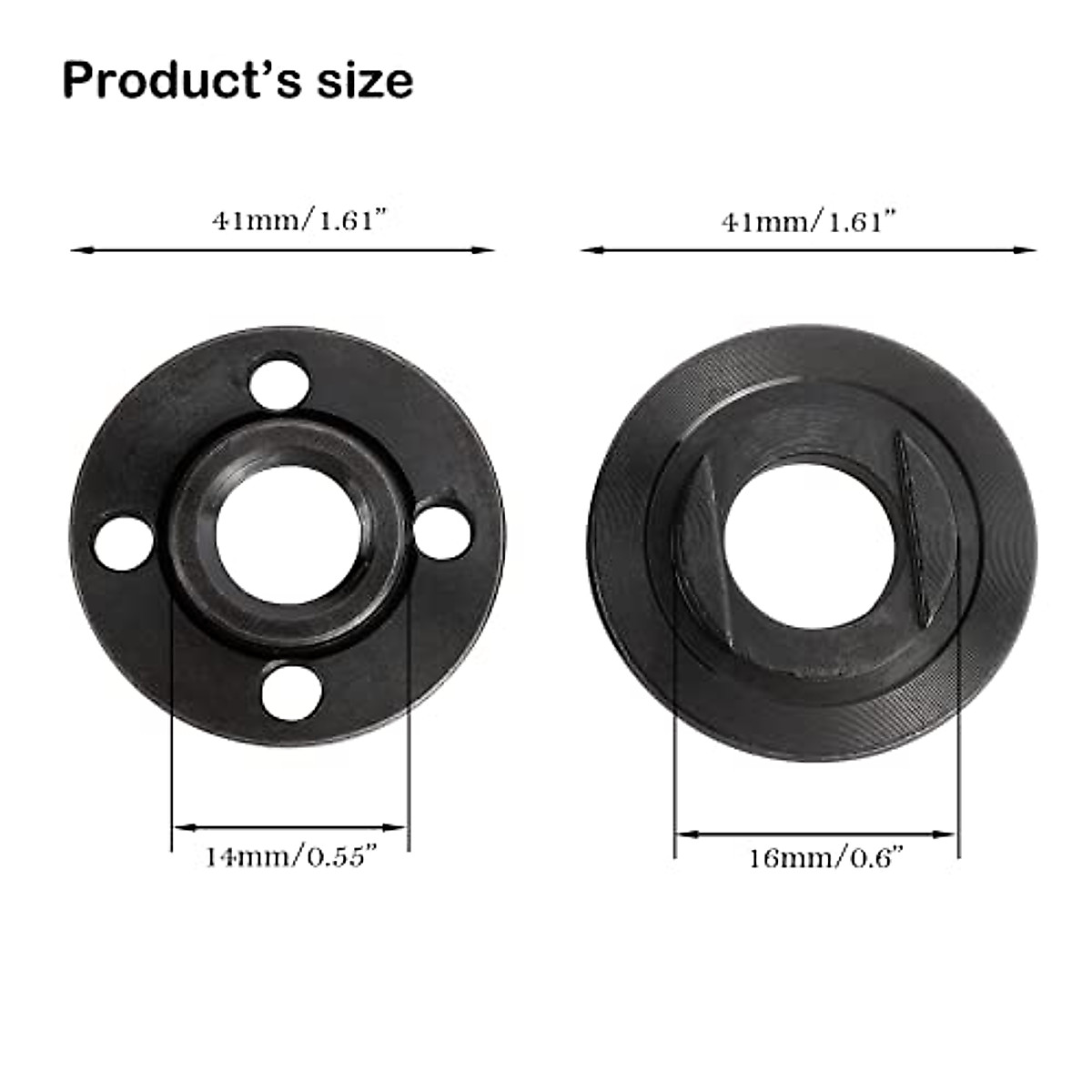 WerkWeit Grinder Angle Spanner Wrench Flange Nut Kit, 1PCS Angle Grinder Flange Wrench and 6PCS Flange Nuts, Compatible with Dewalt Bosch Black Decker Ryobi Makita(4.5" 5" 5/8-11)