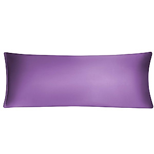 uxcell Satin Body Pillow Case, Purple Silky Body Pillowcases for Hair and Skin, 21x54 Long Pillow Covers with Zipper Closure