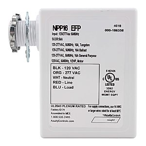 SENSOR SWITCH NPP16-EFP 120/277VAC, AUTO ON (Switch CH. 1), External Fault, Power/Relay Pack, Standard Temp/Humidity