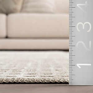 nuLOOM 3' x 5' Versa Collection Reversible SuperiorWash Area Rug, Machine Washable, Stain-Resistant, Easy Storage, Oeko-TEX Certified, Kirby Cream