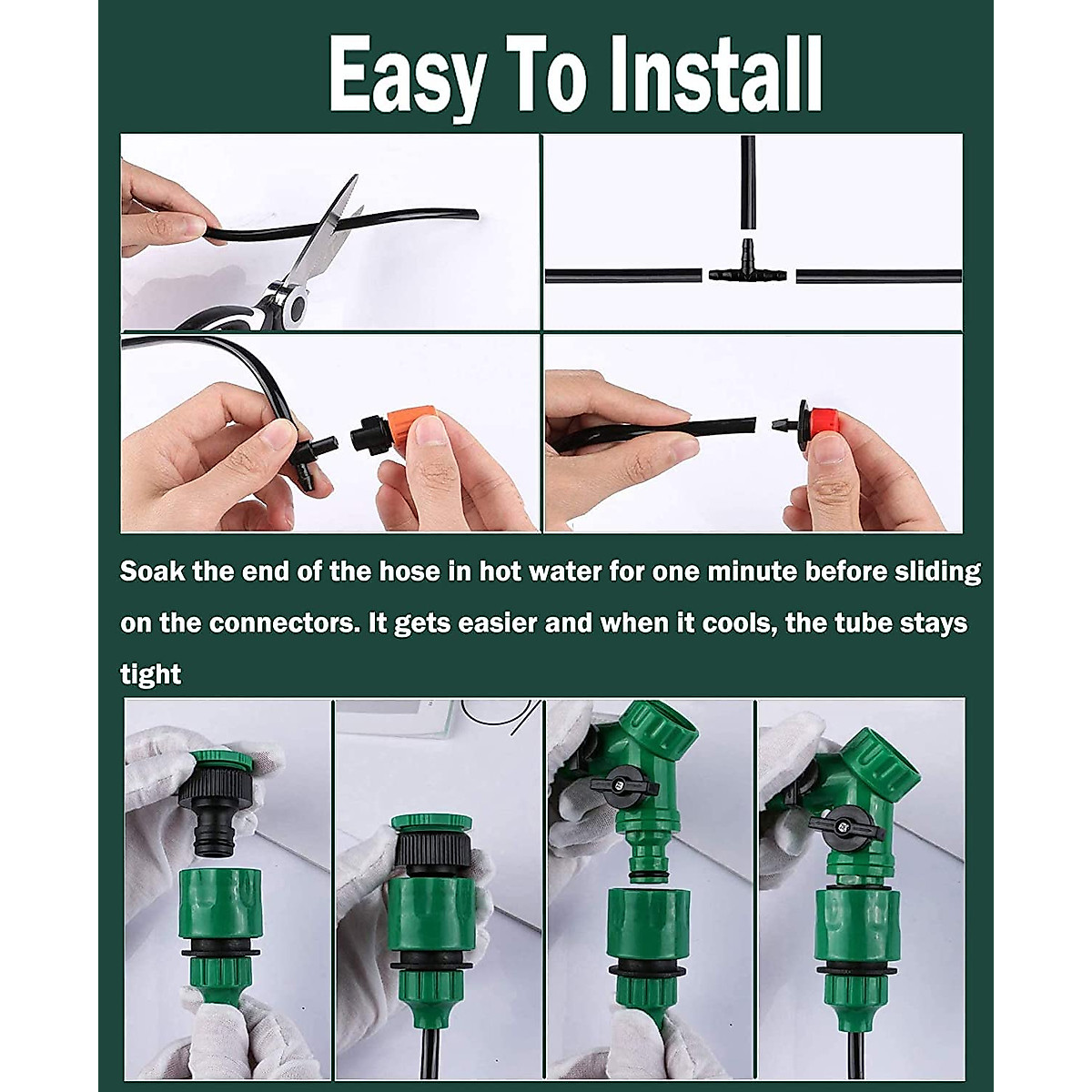 100ft/30M Drip Irrigation Kit 154PCS DIY Automatic Garden Irrigation System with 2 Outlet Water Sprinkler Timer for Garden,Greenhouse 1/4" Tubing Hose Adjustable Nozzles Micro Drip Set