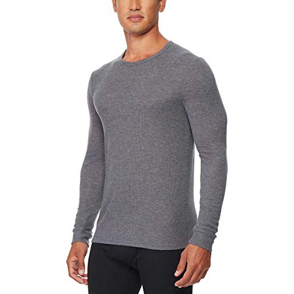 32 DEGREES Men's Heat Long Sleeve Crew Neck Tee 2-Pack (White/Charcoal, Large)