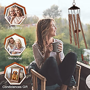 CREATIVE DESIGN Wind Chimes Outdoor with 5 Aluminum Ally Tubes Metal Sympathy Wind Chimes for Loss of a Loved one Memorial, Patio, Porch, Garden, and Backyard (38 Inch)