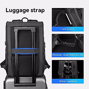 Muzee Vintage Laptop Backpack for Men, Travel Backpacks with USB Charging Port,Roll Top Backpack Fits 15.6Inch PC