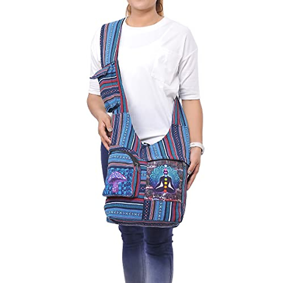 THE COLLECTION ROYAL Graphic Crossbody Bag for Women, Boho Purse, Boho Bag, Hippie Bag, Indie Tote Bag, Cloth Purse for Women