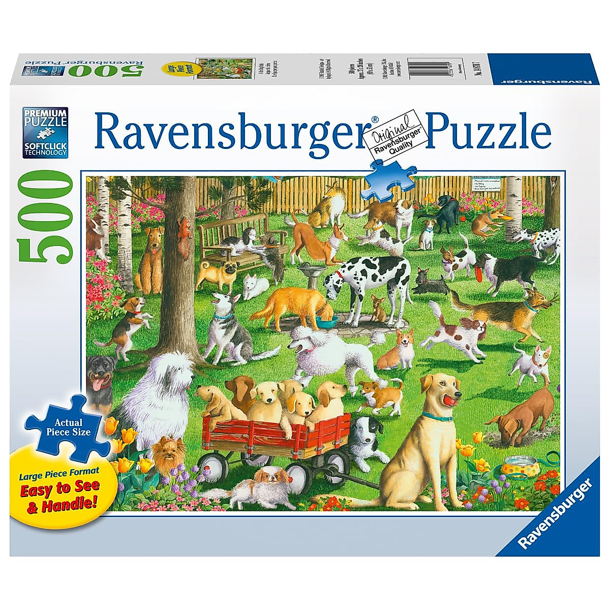 Ravensburger at The Dog Park Large Format Jigsaw Puzzle - 500 Unique Pieces | Anti-Glare Surface Ideal for Kids and Adults | Perfect for Gifting