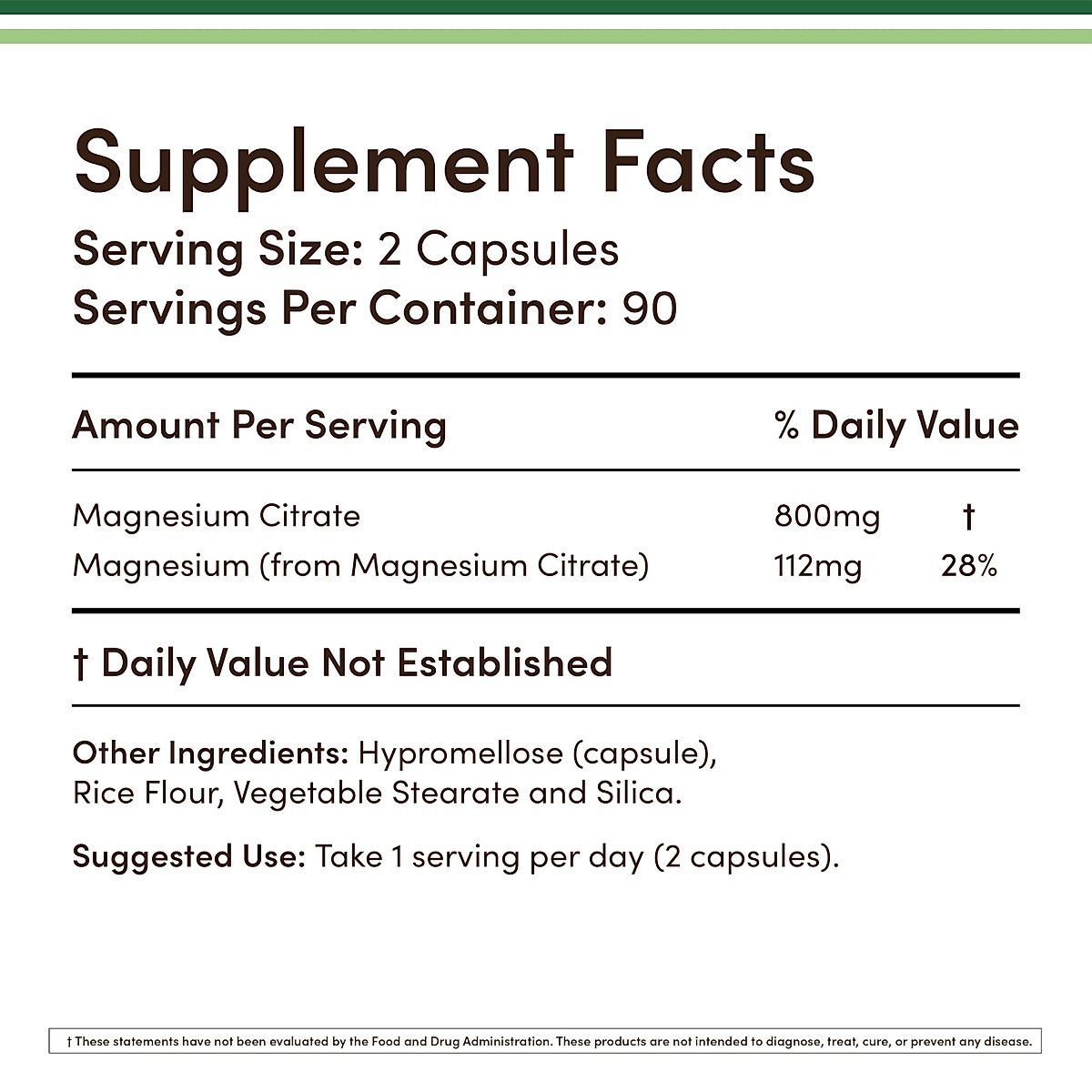 Magnesium Citrate 800mg, 180 Capsules, Digestion & Constipation Support, Vegan Safe, Non-GMO, Double Wood Supplements