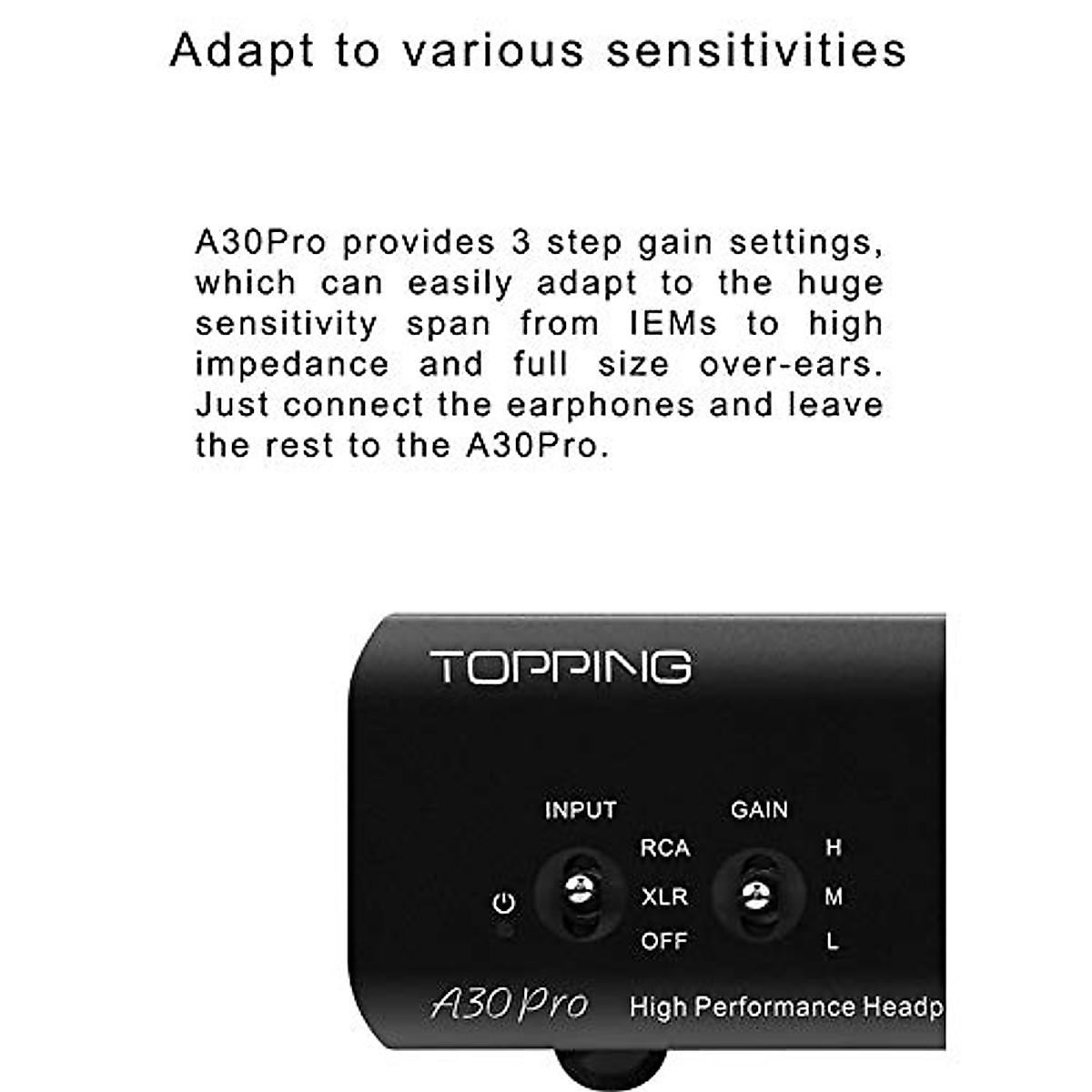 Topping A30 Pro NFCA Headphone Amplifier OPA1656 4PIN XLR 4.4MM 6.35MM Output Balanced Input Amplifier (Black)