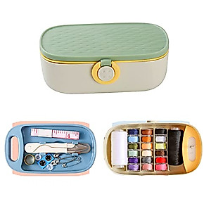 FKOG Green Sewing Project Kit, 135 Pcs Family Sewing Supplies Repair Kit Traveler Sewing Kit Sewing Thread Accessories DIY Sewing Supplies Organizer (Green)