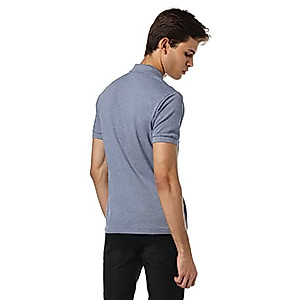 Lacoste mens Short Sleeve Chine Pique Polo Shirt, Light Indigo Blue, X-Large US