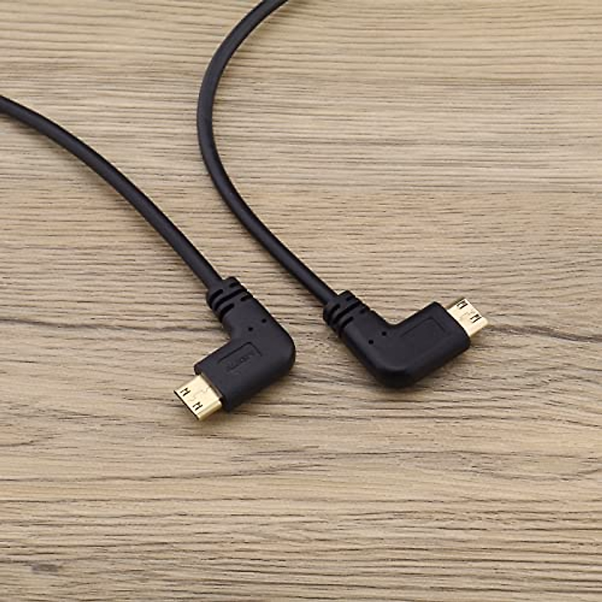 Micro Traders 2PCS Mini HDMI to HDMI Cable 50cm Mini HDMI Male 90 Degree Left and Right to HDMI Male Cable for Camera Video Card Laptop Tablet HDTV Monitor Projector