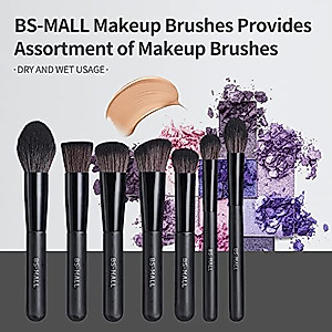 BS-MALL Makeup Brush Set 18 Pcs Premium Synthetic Foundation Powder Concealers Eye shadows Blush Makeup Brushes with black Bag (Black)