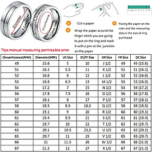 Aeici Silver Wedding Rings for Women, Size 9 Rings for Women Stainless Steel I Love You 6mm