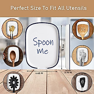 Ceramic Spoon Rest for Stove Top, Spoon Holder For Stove Top, Cooking Utensil Holder, Farmhouse Kitchen Accessories, Utensil Rest and Spoon rest, Blue Farmhouse Kitchen Decor (BLUE)