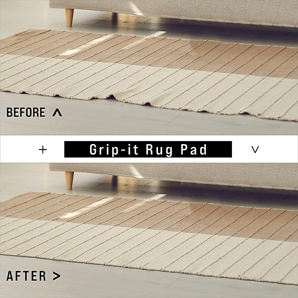 Grip-It Solid Cushioned Non-Slip Rug Pad for Rugs on Hard Surface Floors 2X4 ft