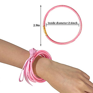 HIIXHC Glitter Jelly Bangles Bracelets for Women Set Birthday,Mother's Day Gifts