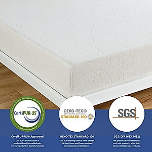 Olee Sleep 9 Inch Gel Memory Foam Mattress, Twin, White