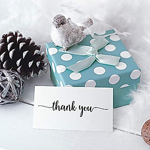 321Done Thank You Notecards Small (Set of 50) Business Card Size 3.5" x 2" - For Gifts, Parties, Weddings, and Any Occasion- Made in USA - White