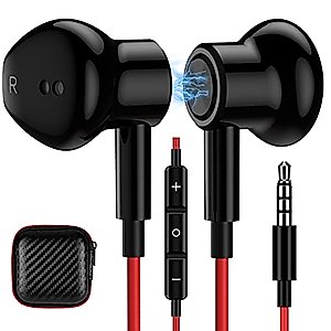 TITACUTE 3.5mm Earbuds Noise Canceling Headphone with Microphone Magnetic in-Ear Wired Stereo 3.5mm Jack Earphone for Moto G Power Play Pure Google Pixel 4a 3a 5a Samsung S10 S9 A14 A13 A12 A03s Core