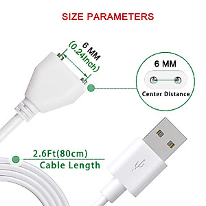 Bicmice Magnetic USB DC Charger Cable Replacement Charging Cord-2 Pack(6mm/0.24in)