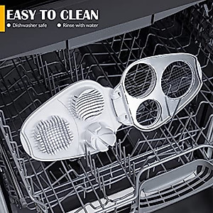 Egg Slicer for Hard Boiled Eggs - 3 Slice Modes, Handy Heavy Duty Stainless Steel Egg Cutter - Kitchen Dicer for Strawberry, Mushroom, Grape, Cherry Tomato