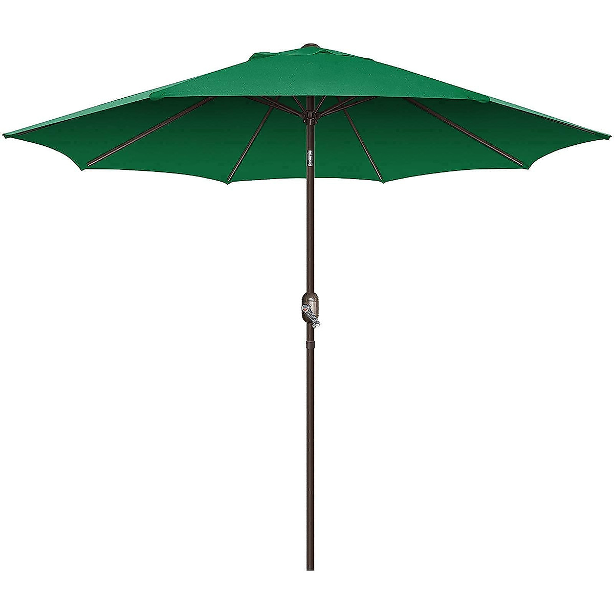 Funsite 9ft Patio Umbrella, UV Protect Pool Umbrella with Heavy Duty Pole, Ventilate Design Outdoor Umbrella with Push Botton Tilt & Crank Ideal for Garden, Lawn, Deck, Backyard&Pool, Grass Green