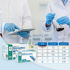 London Labs Nitrile Medical Exam Gloves 4 Mil Disposable Gloves, Latex Free Glove, Powder Free Multi-Purpose (200, X-Small)