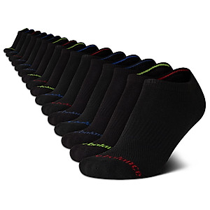New Balance Boys' Low Cut Socks - 16 Pack Cushioned Athletic Low Cut Ankle Socks for Boys - Breathable Boy's Sports Socks, Size Large, Black