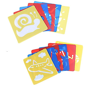 12Pcs Drawing Stencil Template for Kids Crafts Drawing Stencils in Shapes of Transport Drawing Stencils Drawing Toys Cartoon Drawing Template Hollow Painting Template Painting