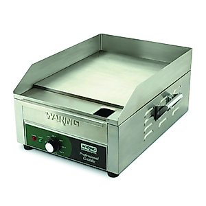Waring Commercial WGR140 120-volt, 14-Inch Electric Countertop Griddle, Silver