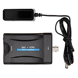 CVBS BNC to HDMI Converter, Composite BNC and Audio Input to HDMI Output Adapter with 720P/1080P Switch, Transfer Analog Video Signal from CCTV Security Camera to HD Monitor Projector Computer