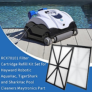 deawater 4PCS RCX70101 Filter Cartridge Refill Kit Set for Hayward Robotic AquaVac, TigerShark and SharkVac Pool Cleaners Maytronics Part