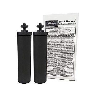 Berkey Authentic Black Berkey Elements BB9-2 Filters for Berkey Water Systems (Set of 2 Black Berkey Elements)