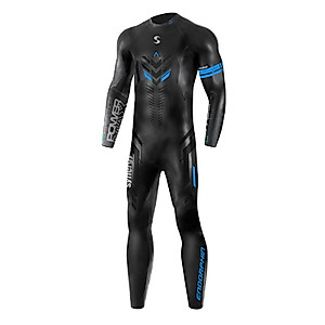 Synergy Endorphin Men's Full Sleeve Triathlon Wetsuit (Black/Blue, L1)